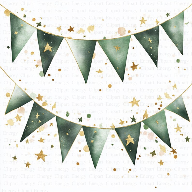 Party Bunting Clipart | 5 High Quality Jpgs | Digital Download | Wall ...