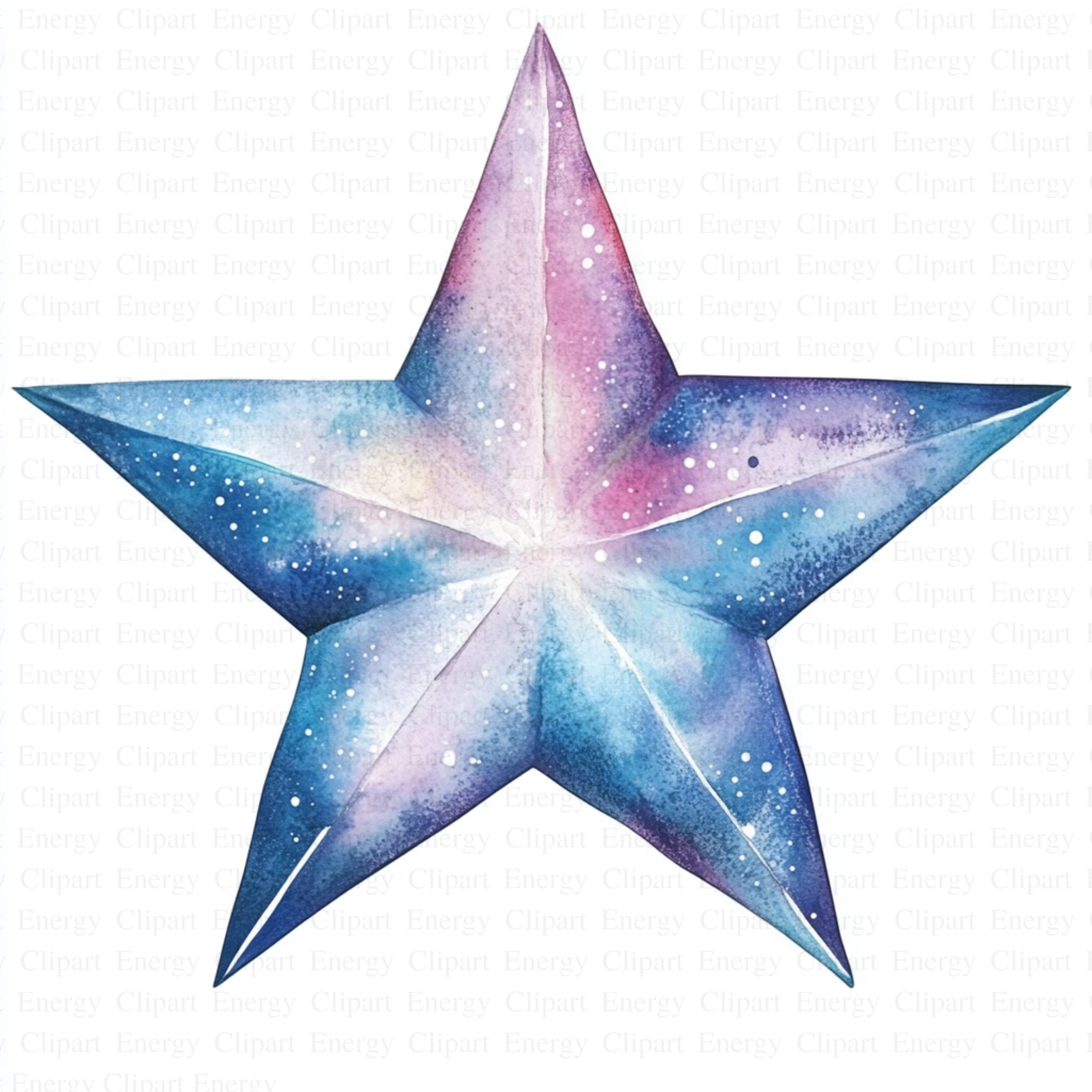 Watercolor Star Clipart | 5 High Quality Jpg's | Digital Download ...