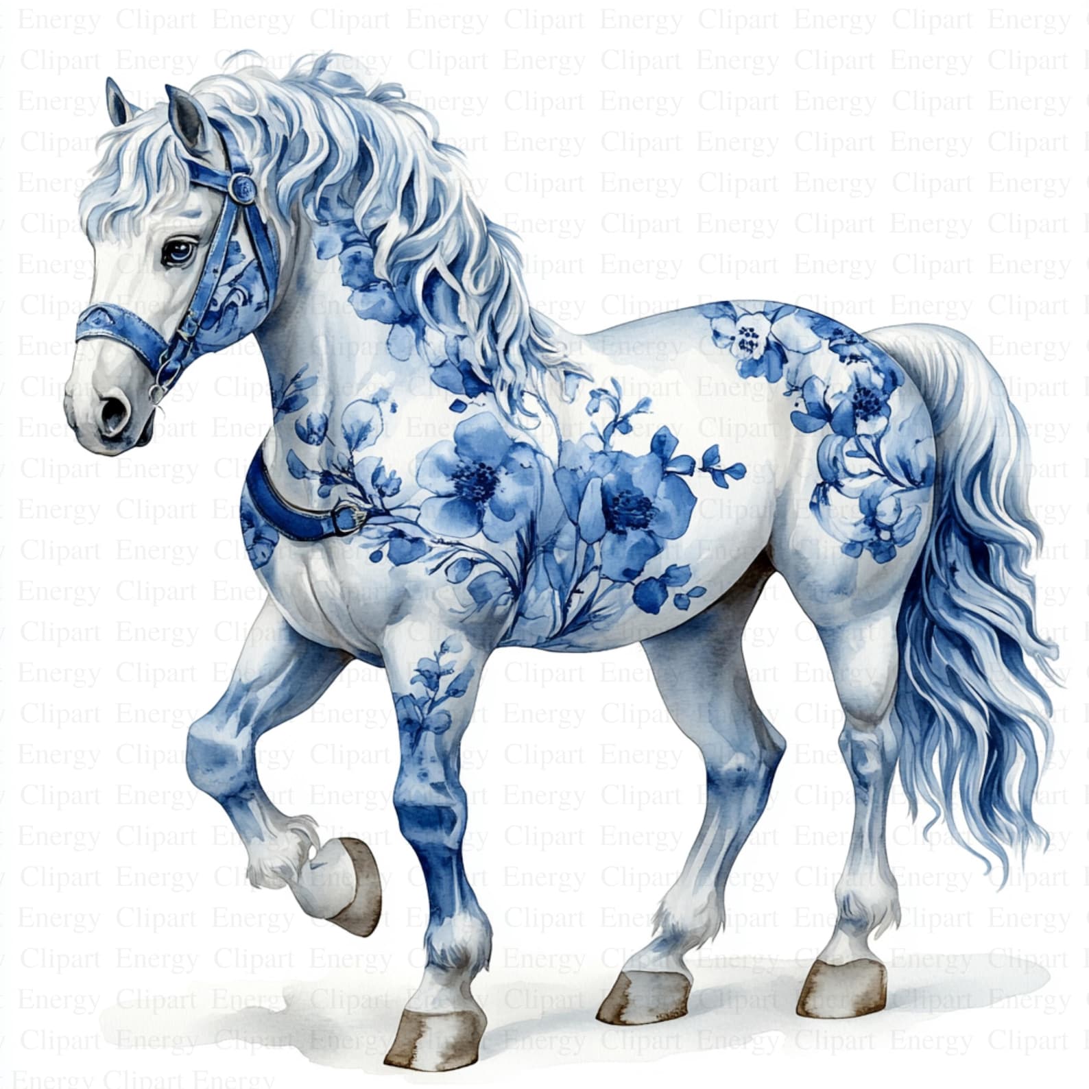 Blue Delft Horse Clipart | 5 High Quality Jpg's | Digital Download ...