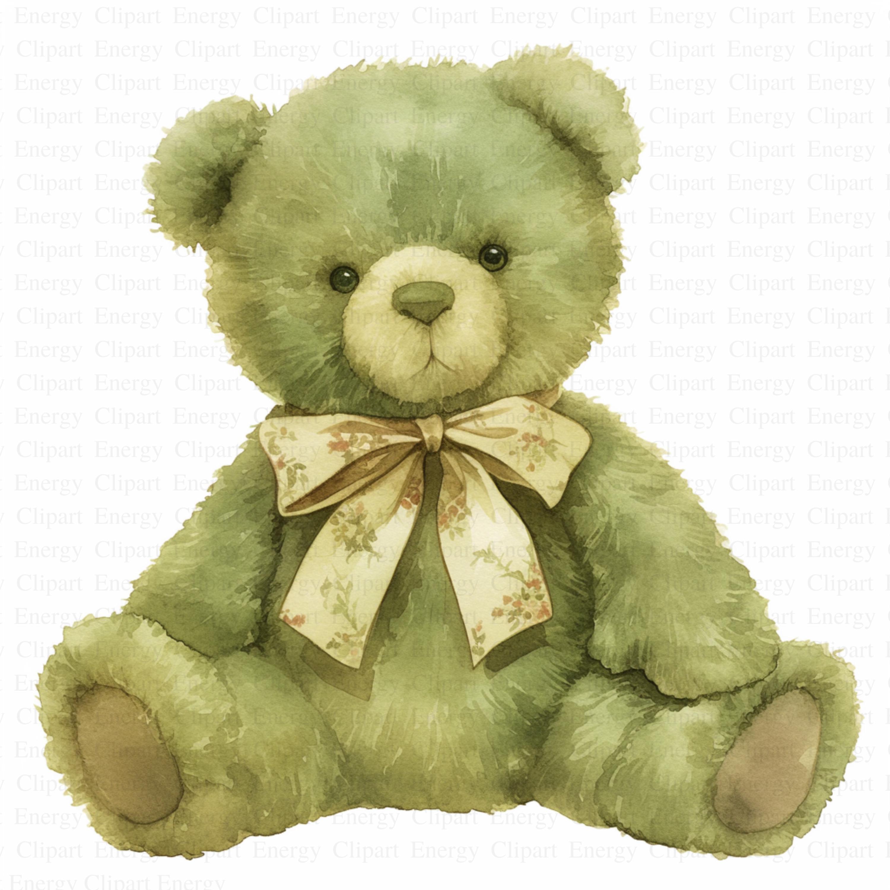 Green Teddy Bear Clipart | 5 High Quality Jpg's | Digital Download ...
