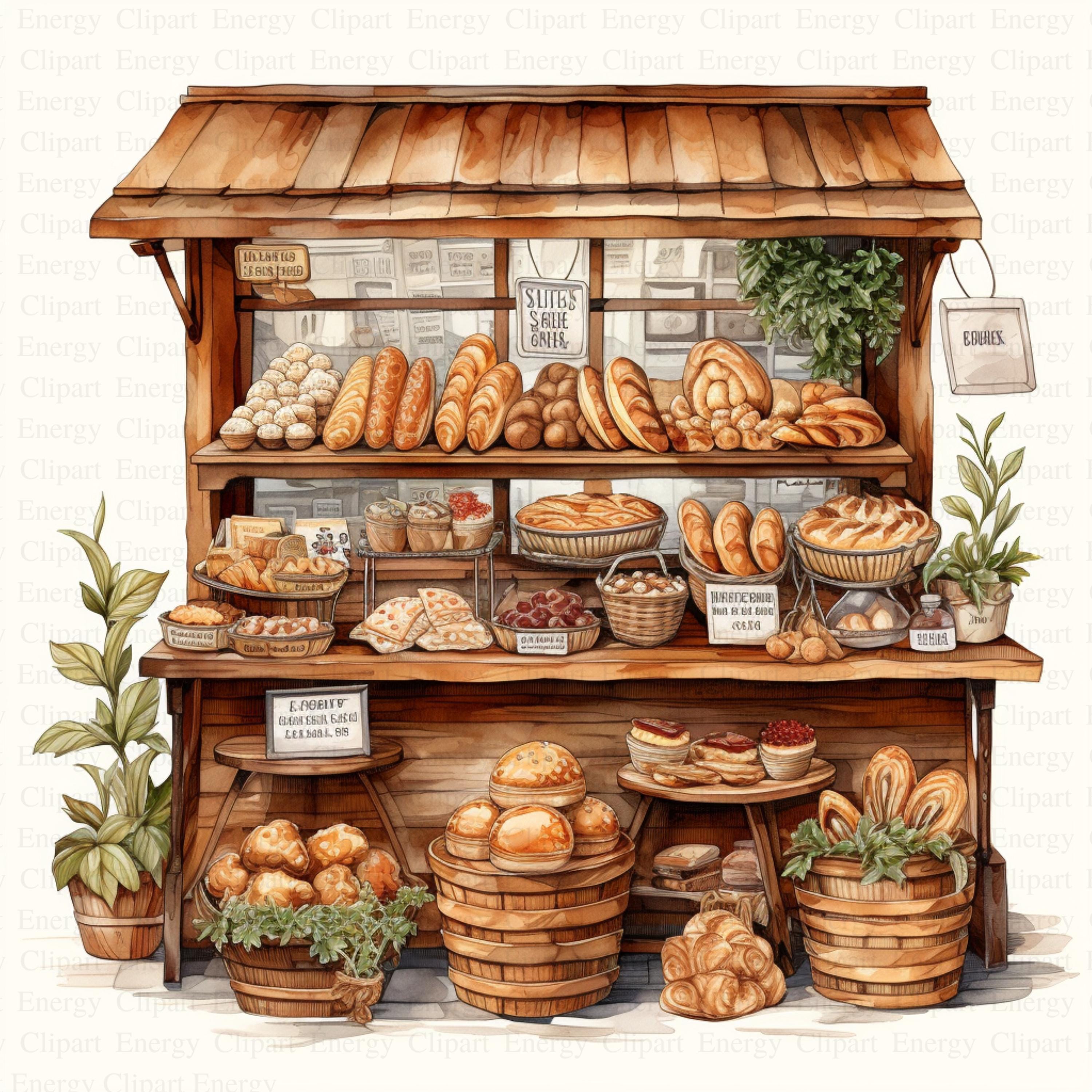 Watercolor Bakery Clipart | 5 High Quality Jpg's | Digital Download ...