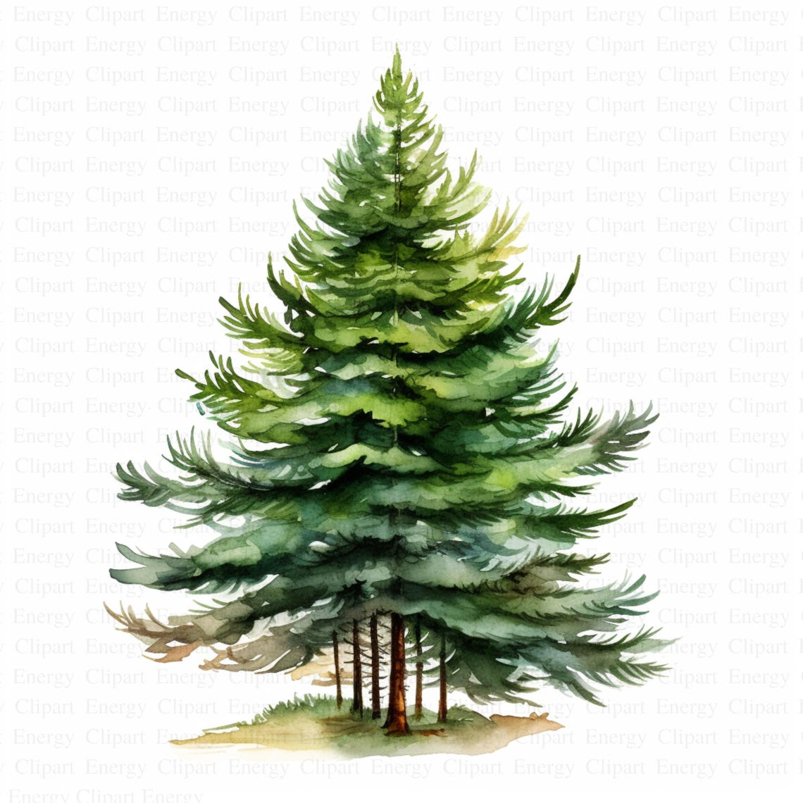 Fir Trees Clipart | 5 High Quality Jpgs | Botanical Art | Fir Tree ...