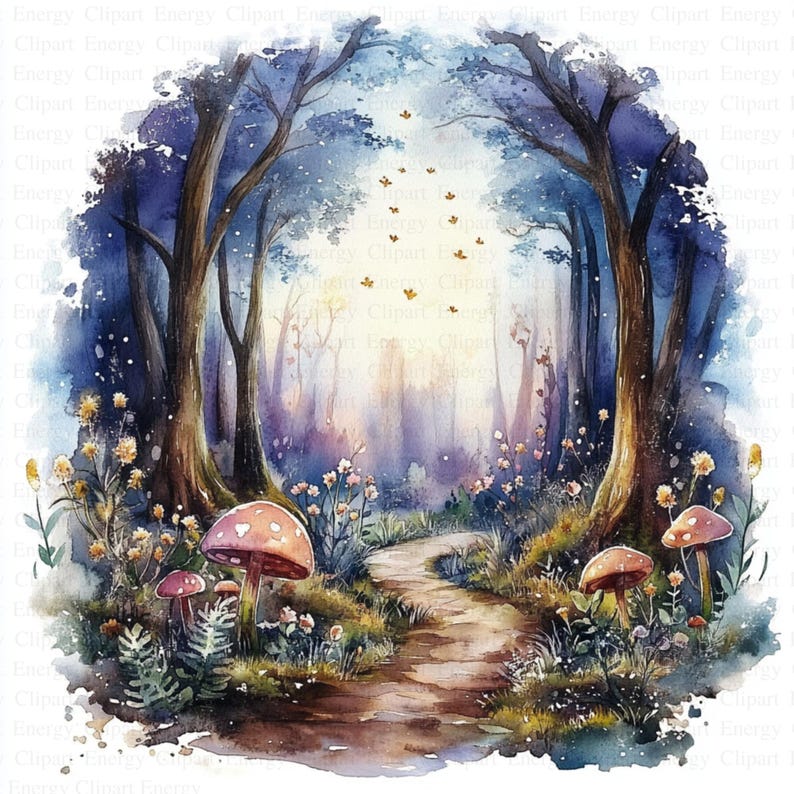 Enchanted Forest Clipart | 5 High Quality Jpgs | Digital Download ...