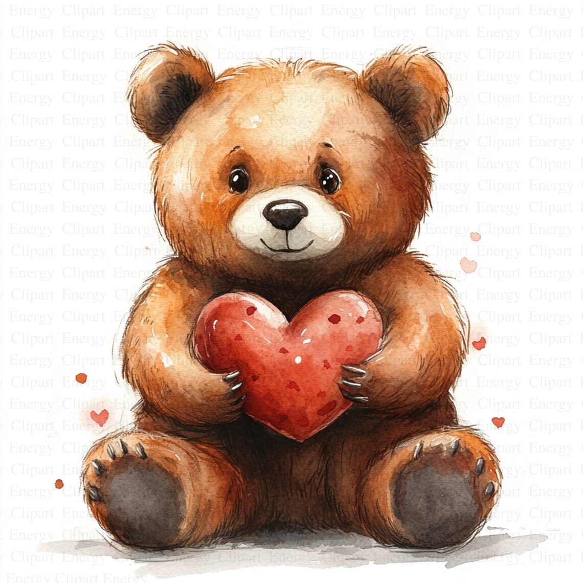 Bear With Heart Cartoon Clipart | 5 High Quality Jpg's | Digital ...