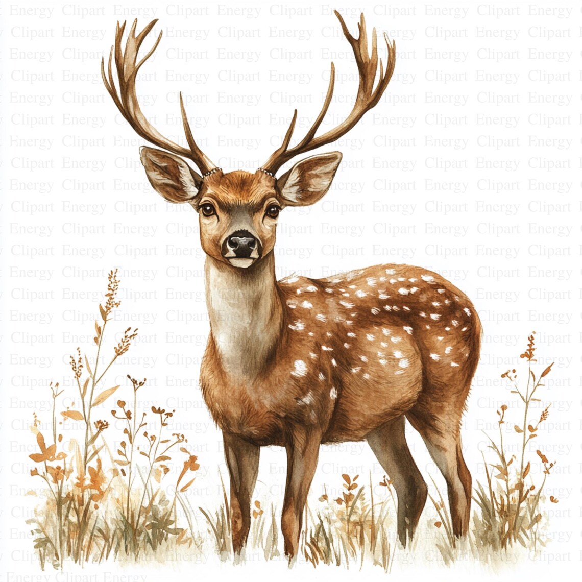 Vintage Deers Clipart 5 High Quality Jpgs Instant Digital Download Card ...
