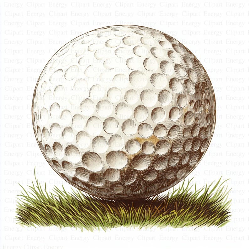 Watercolor Vintage Golf Clip Art | 5 High Quality Jpg's | Digital ...