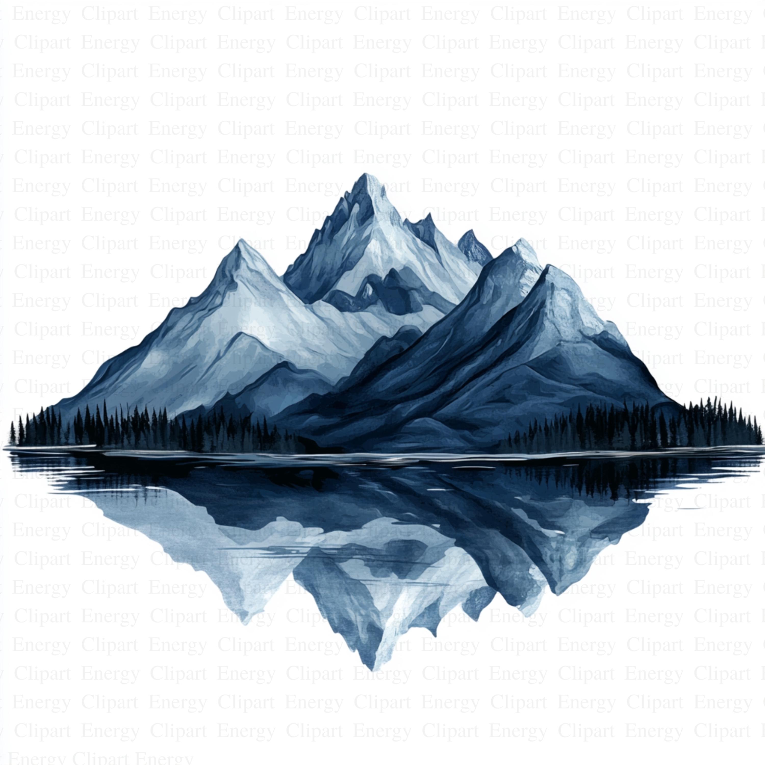 Mountain Landscape Clipart | 5 High Quality Jpgs | Digital Download ...