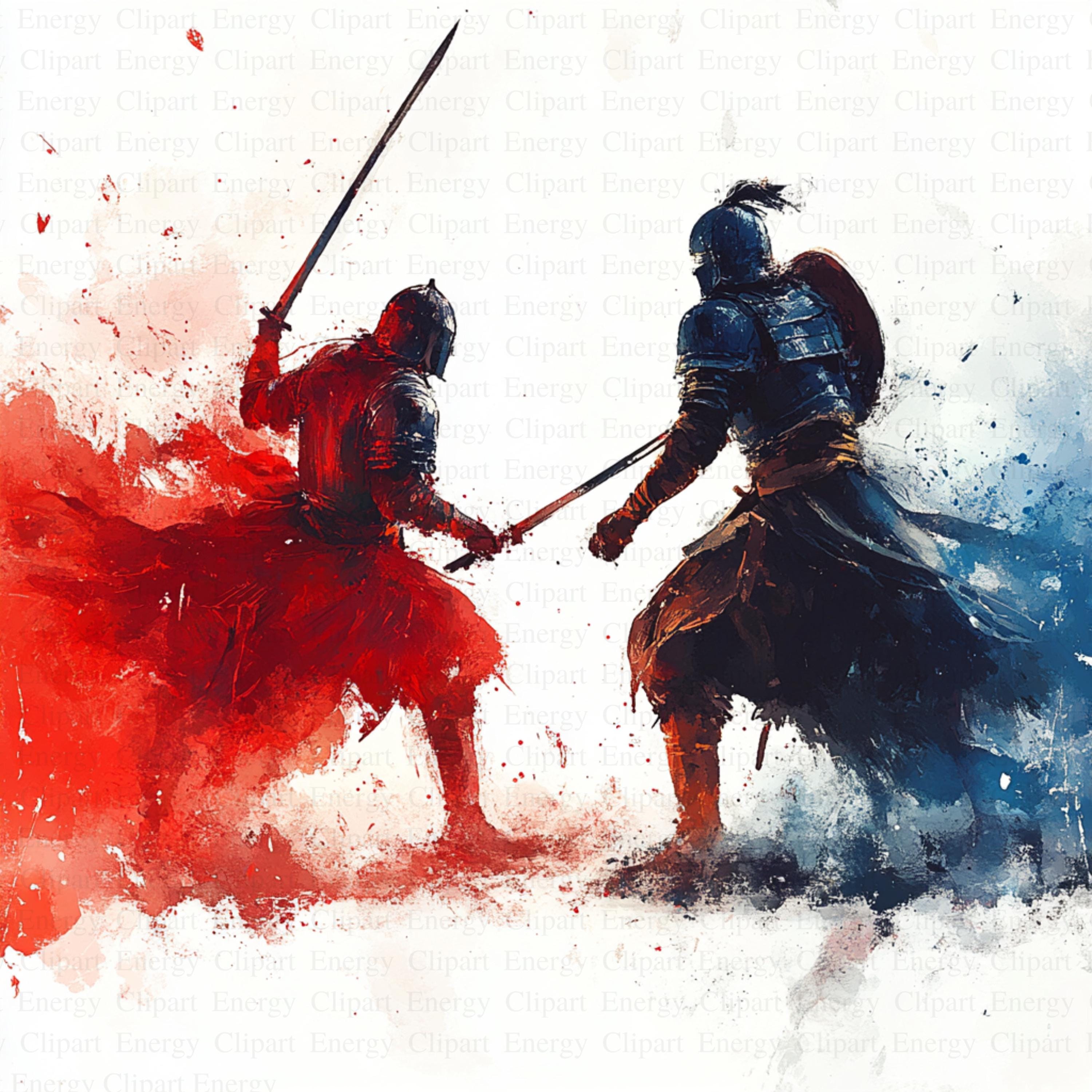 Watercolor Battle Clipart | 5 High Quality Jpg's | Digital Download ...