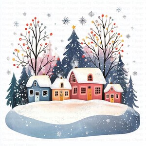 Christmas Card Clipart | 5 High Quality Jpgs | Digital Download ...