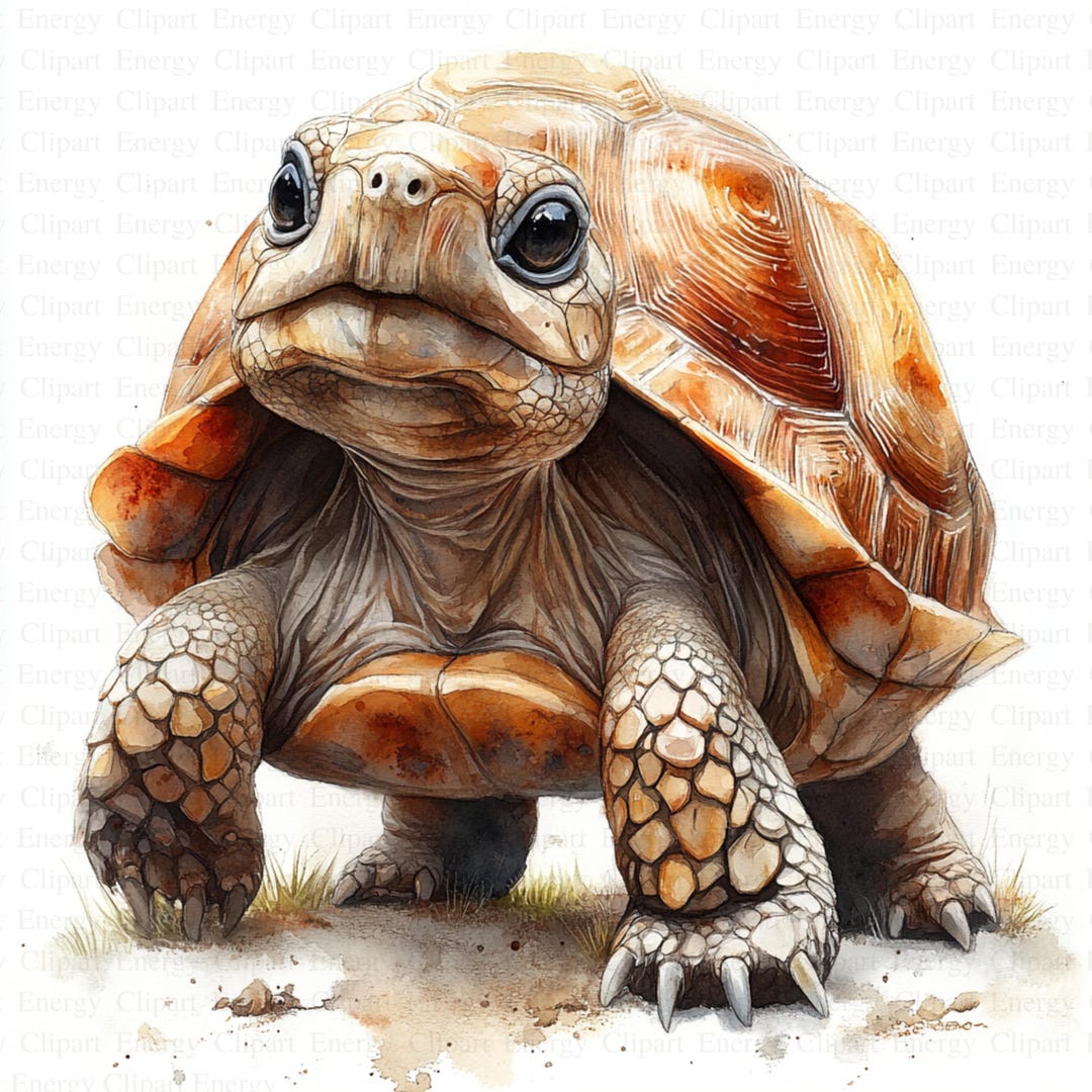 Cute Tortoise Clipart | 5 High Quality Jpg's | Digital Download ...