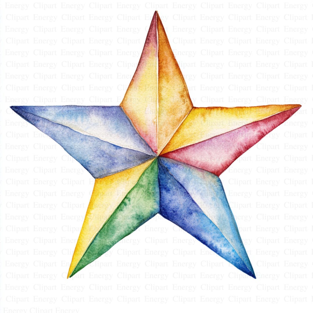 Watercolor Star Clipart | 5 High Quality Jpg's | Digital Download ...