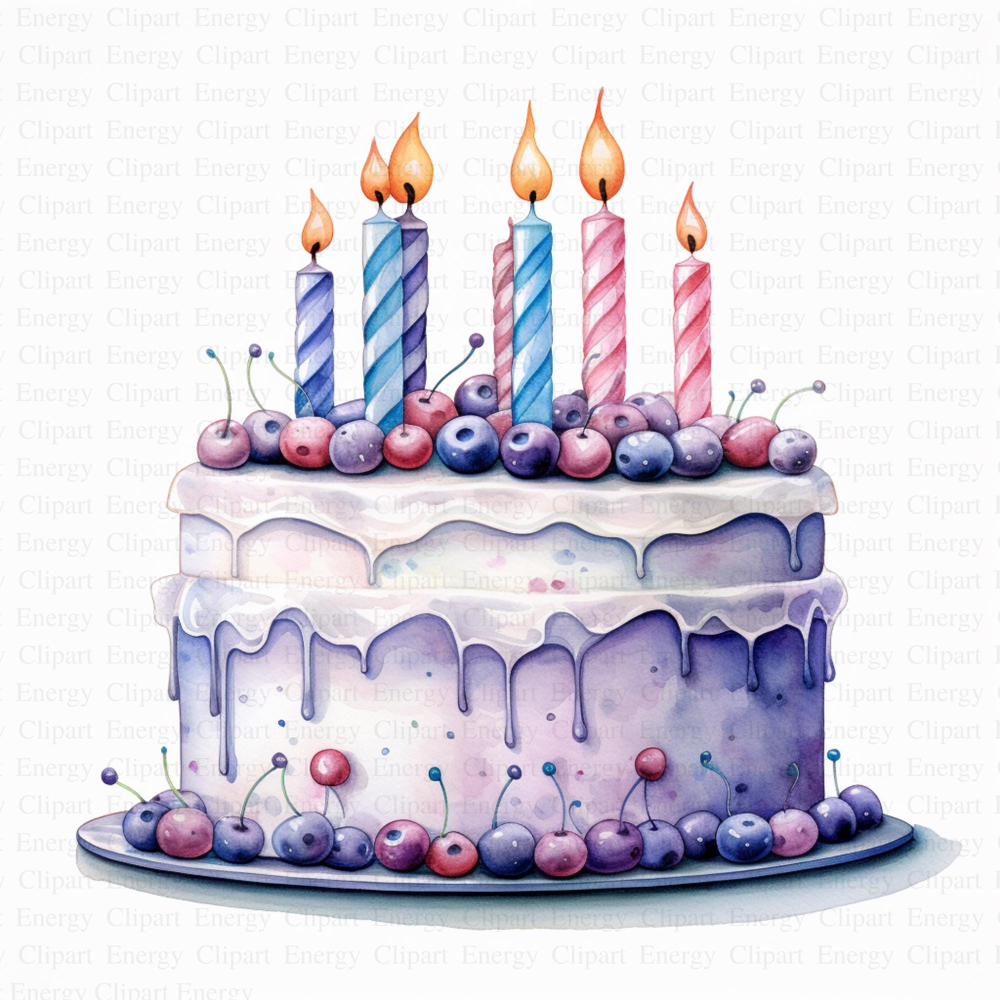 Birthday Cakes Clipart | 5 High Quality Jpgs | Digital Download | Card ...