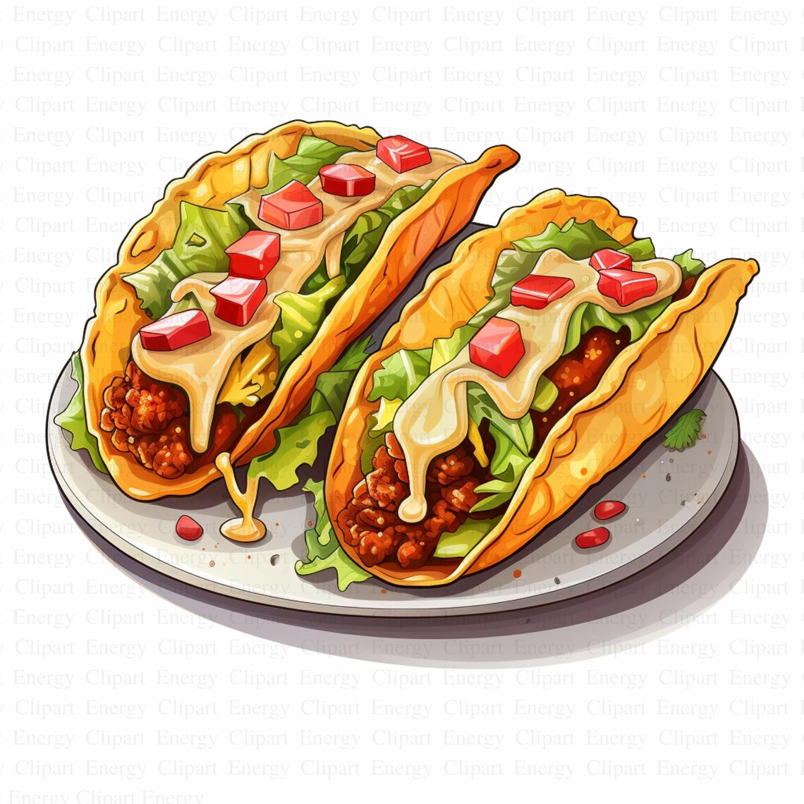 Tacos Clipart | 5 High Quality Jpg's | Digital Download | Tacos ...
