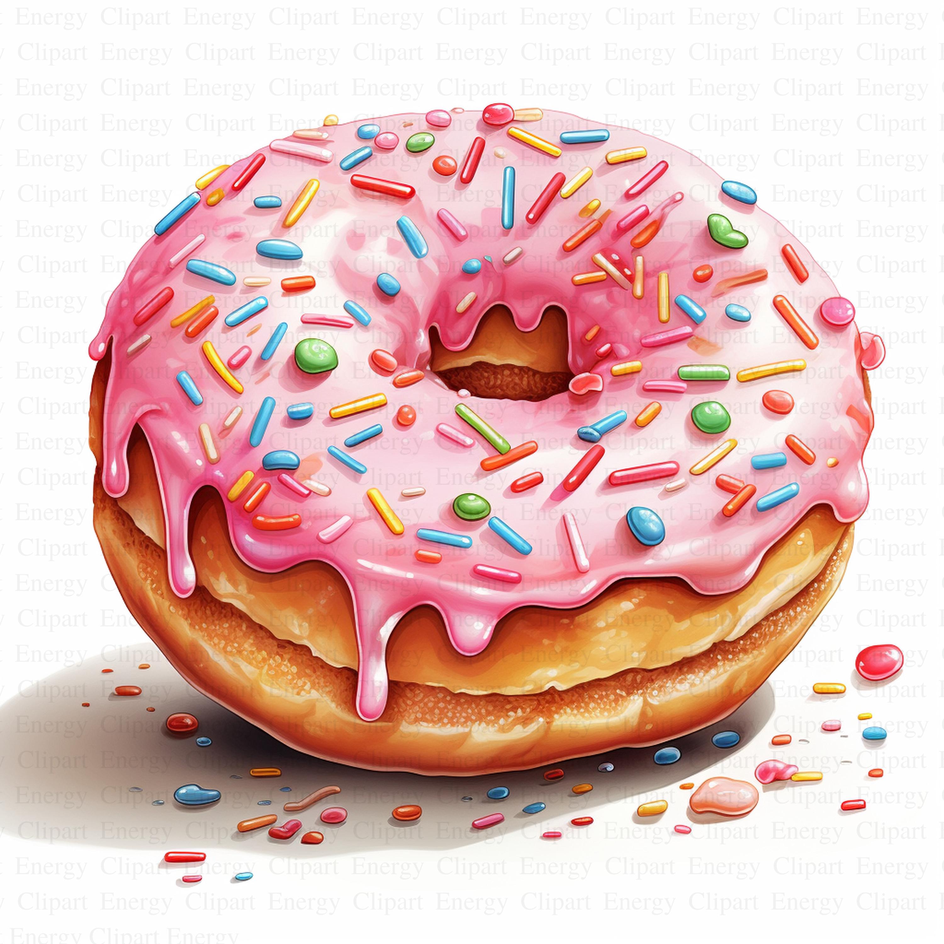 Doughnut Clipart | 5 High Quality Jpg's | Digital Download | Sweet ...