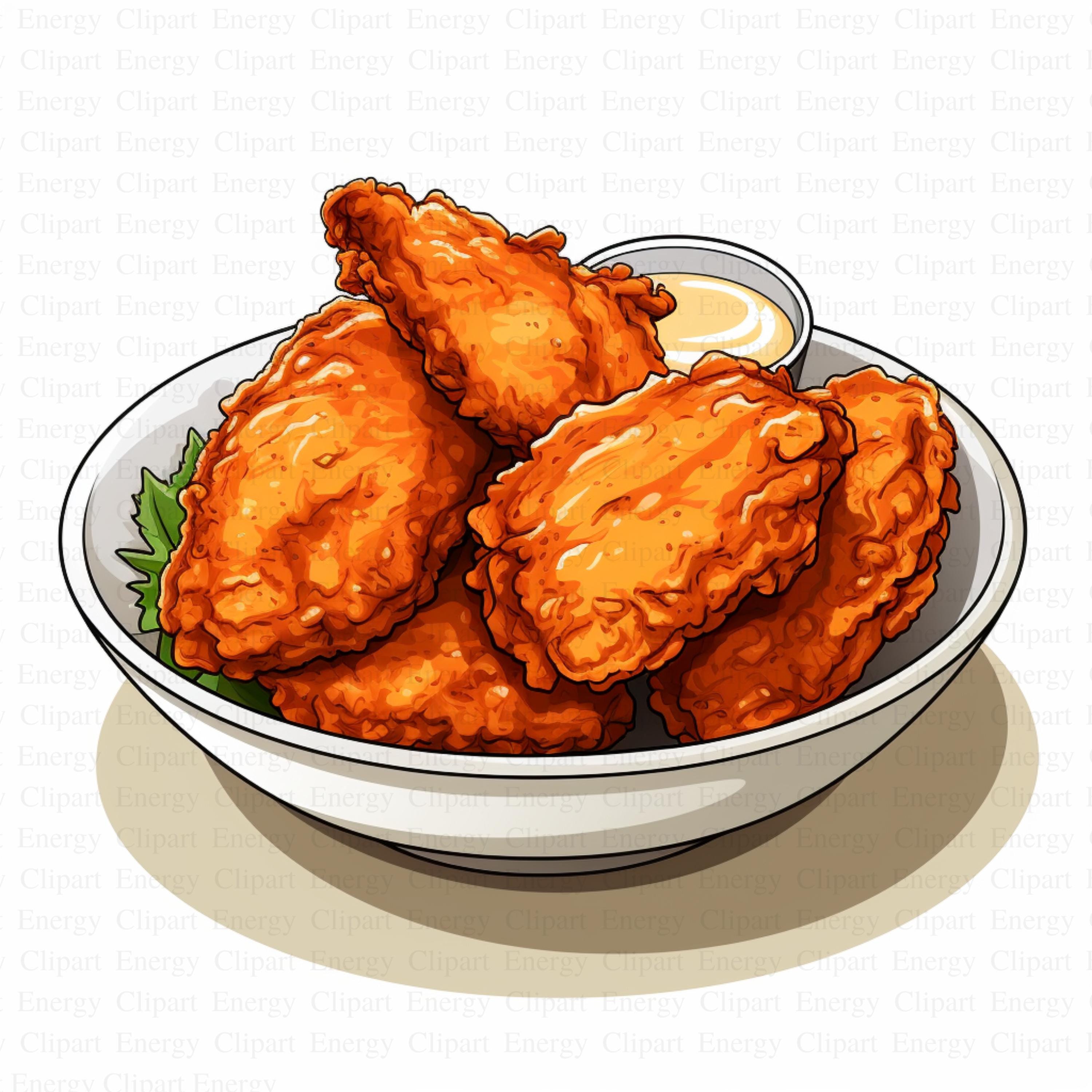 Fried Chicken Clipart | 5 High Quality Jpg's | Digital Download ...