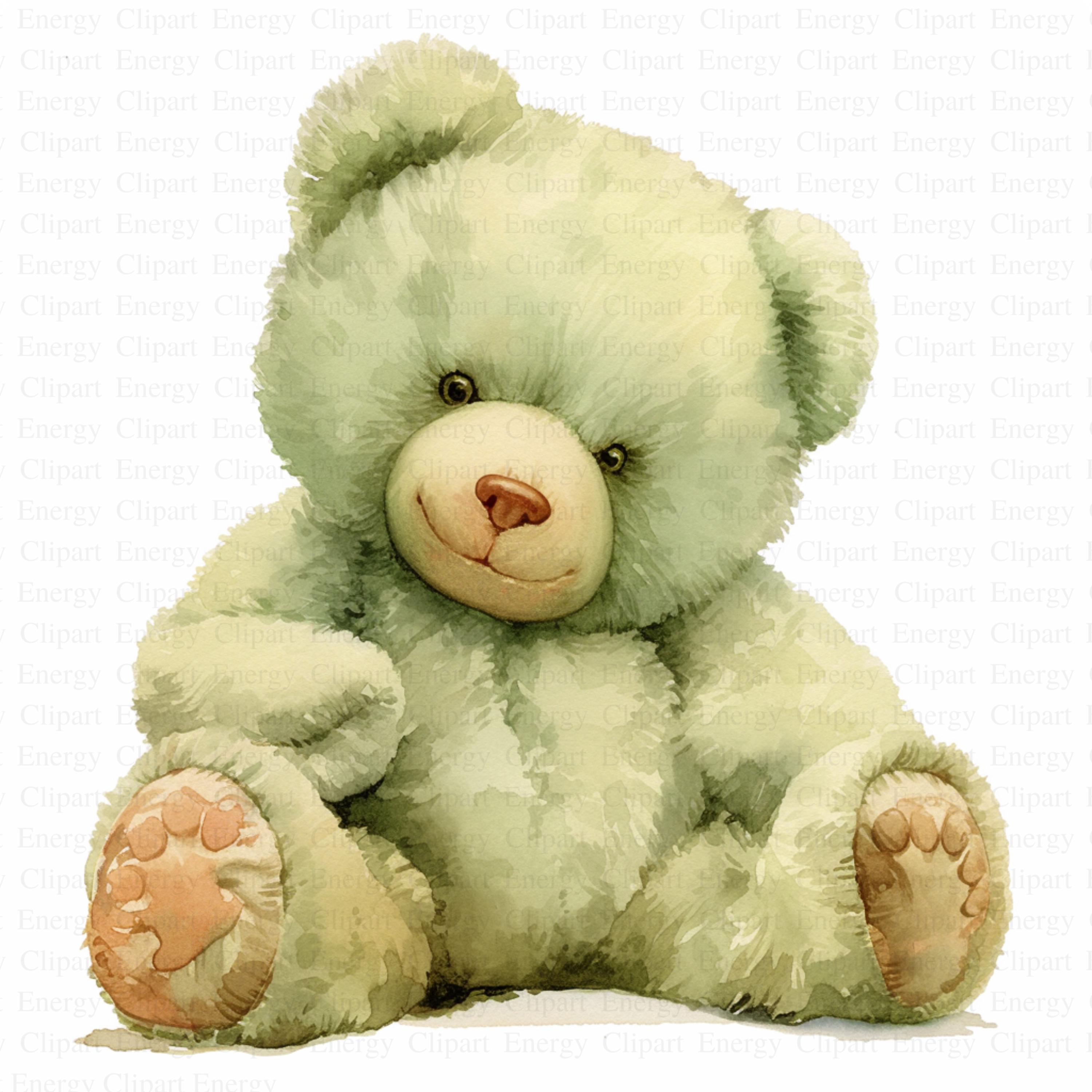 Green Teddy Bear Clipart | 5 High Quality Jpg's | Digital Download ...