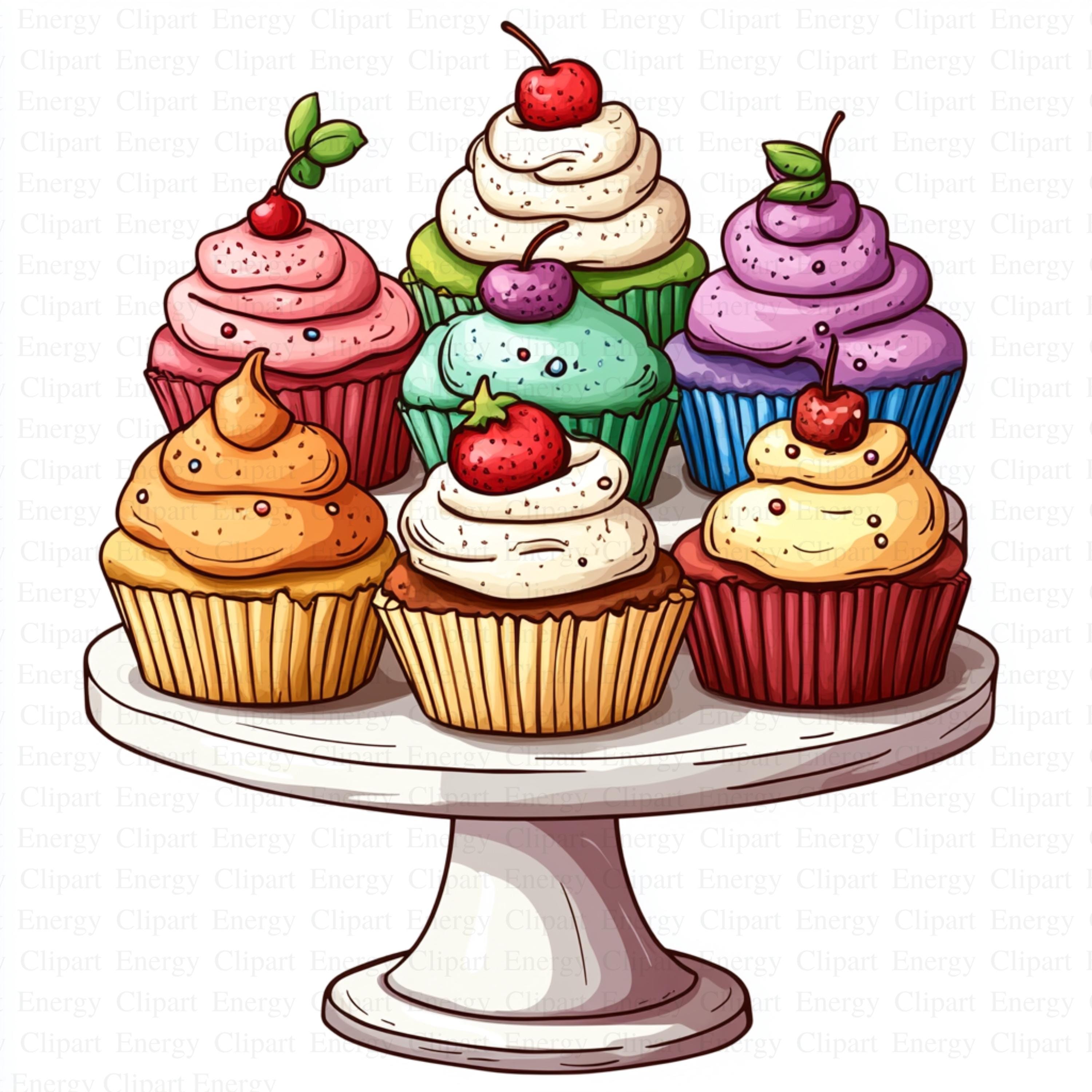 Cupcake Stand Clipart | 5 High Quality Jpg's | Digital Download | Party ...