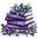 Watercolor Stack of Purple Books Clipart | 5 High Quality Jpg's ...