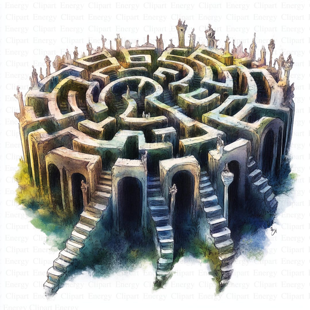 Labyrinth Clipart | 5 High Quality Jpgs | Digital Download | Antique ...