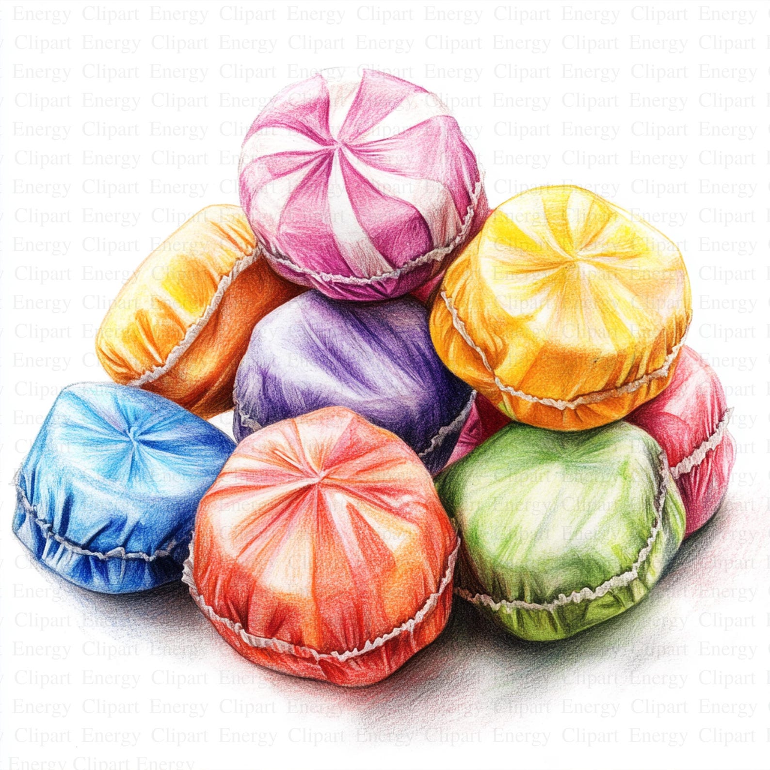 Rainbow Candy Clipart | 5 High Quality Jpg's | Digital Download ...