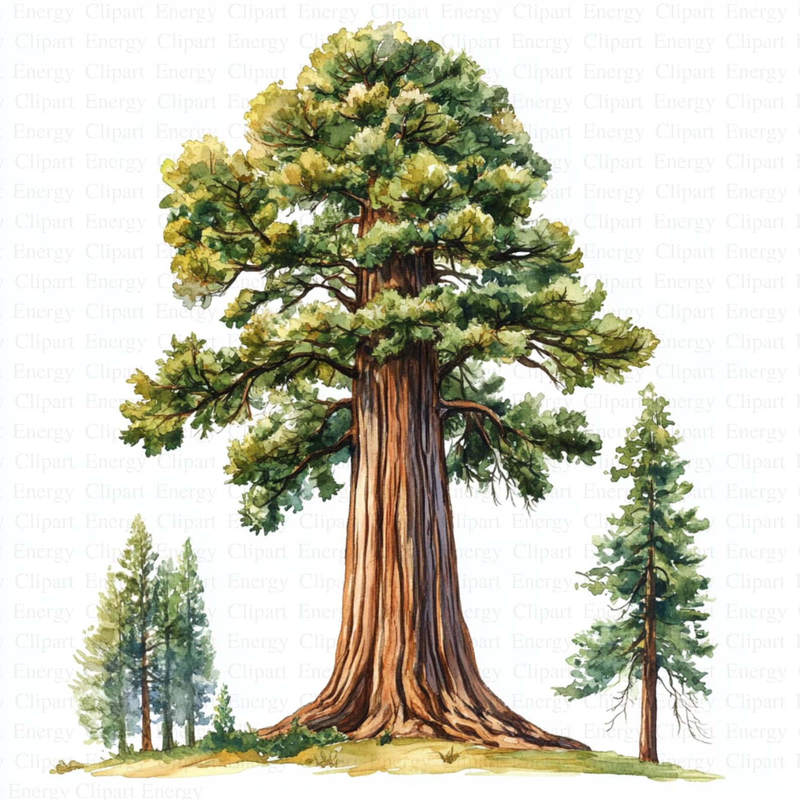 Sequoia Trees Clipart | 5 High Quality Jpgs | Digital Download | Card ...