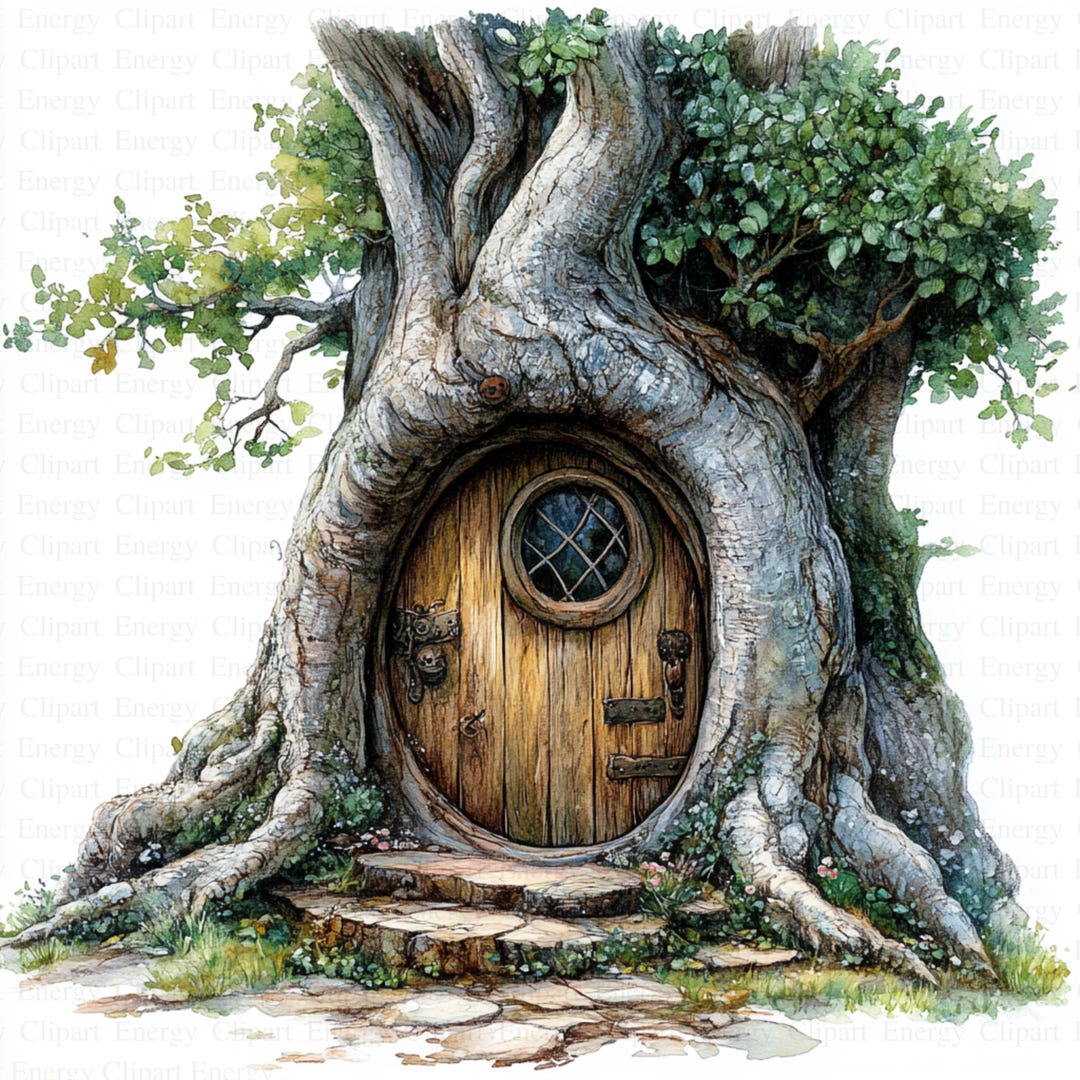 Fairy Tree Trunk Doors Clipart | 5 High Quality Jpg's | Digital ...
