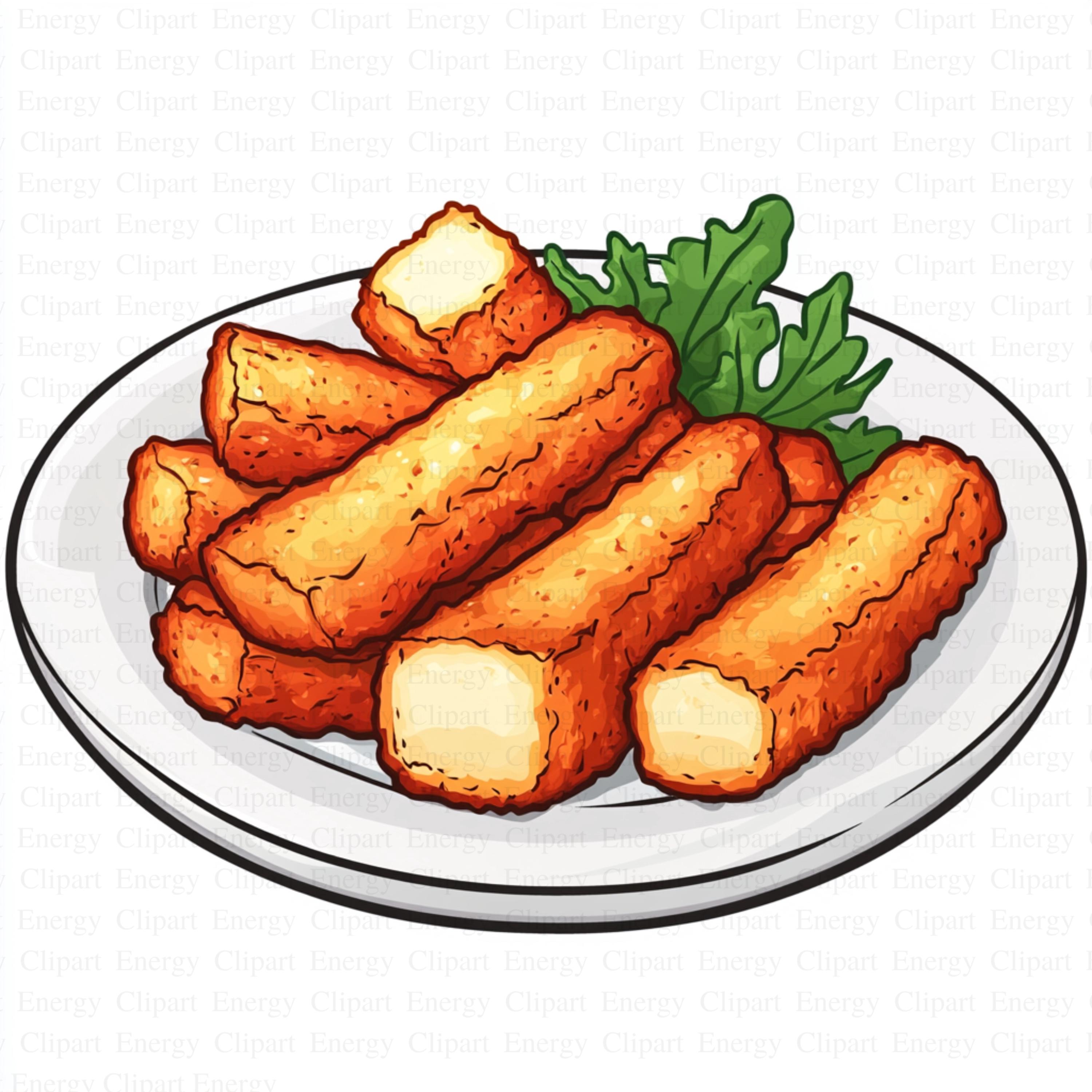Mozzarella Sticks Clipart | 5 High Quality Jpg's | Digital Download ...