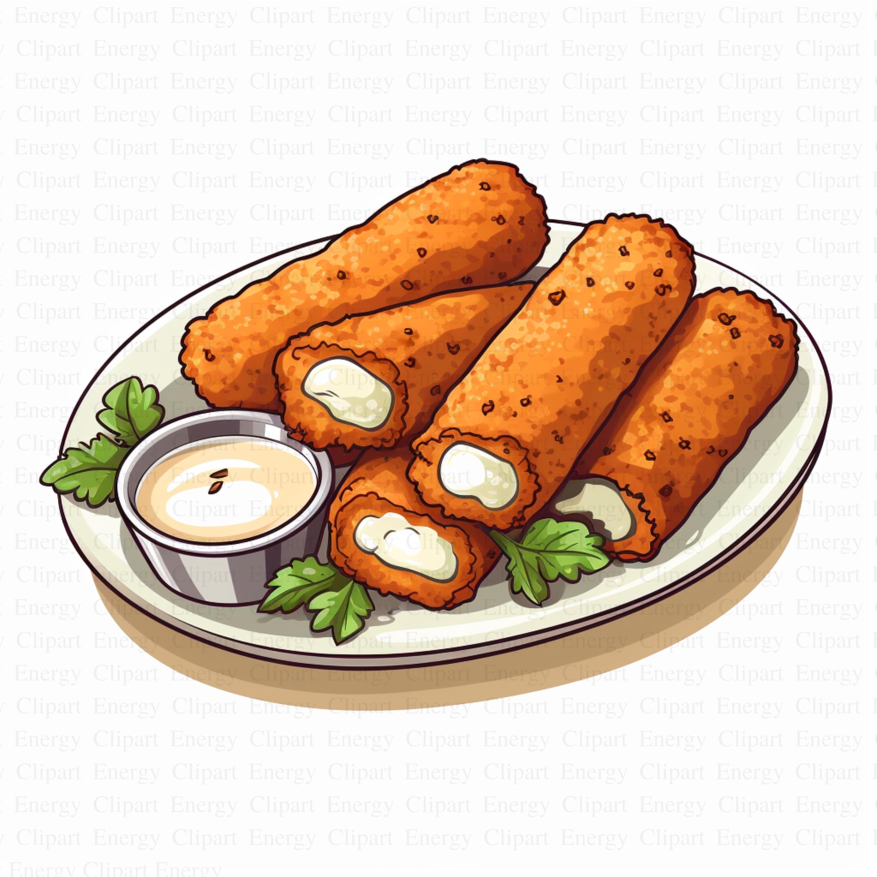 Mozzarella Sticks Clipart | 5 High Quality Jpg's | Digital Download ...