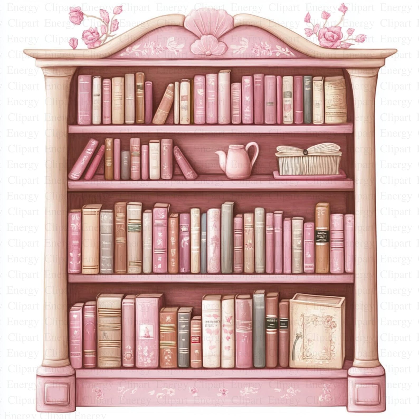 Princess Bookshelf Clipart | 5 High Quality Jpgs | Digital Download ...