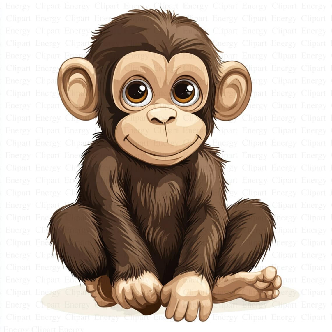 Watercolor Monkey Clipart | 5 High Quality Jpg's | Digital Download ...