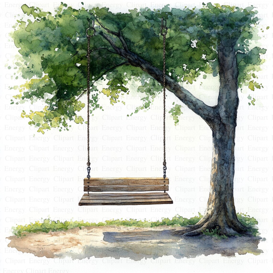 Watercolor Tree Swing Clipart | 5 High Quality Jpg's | Digital Download ...