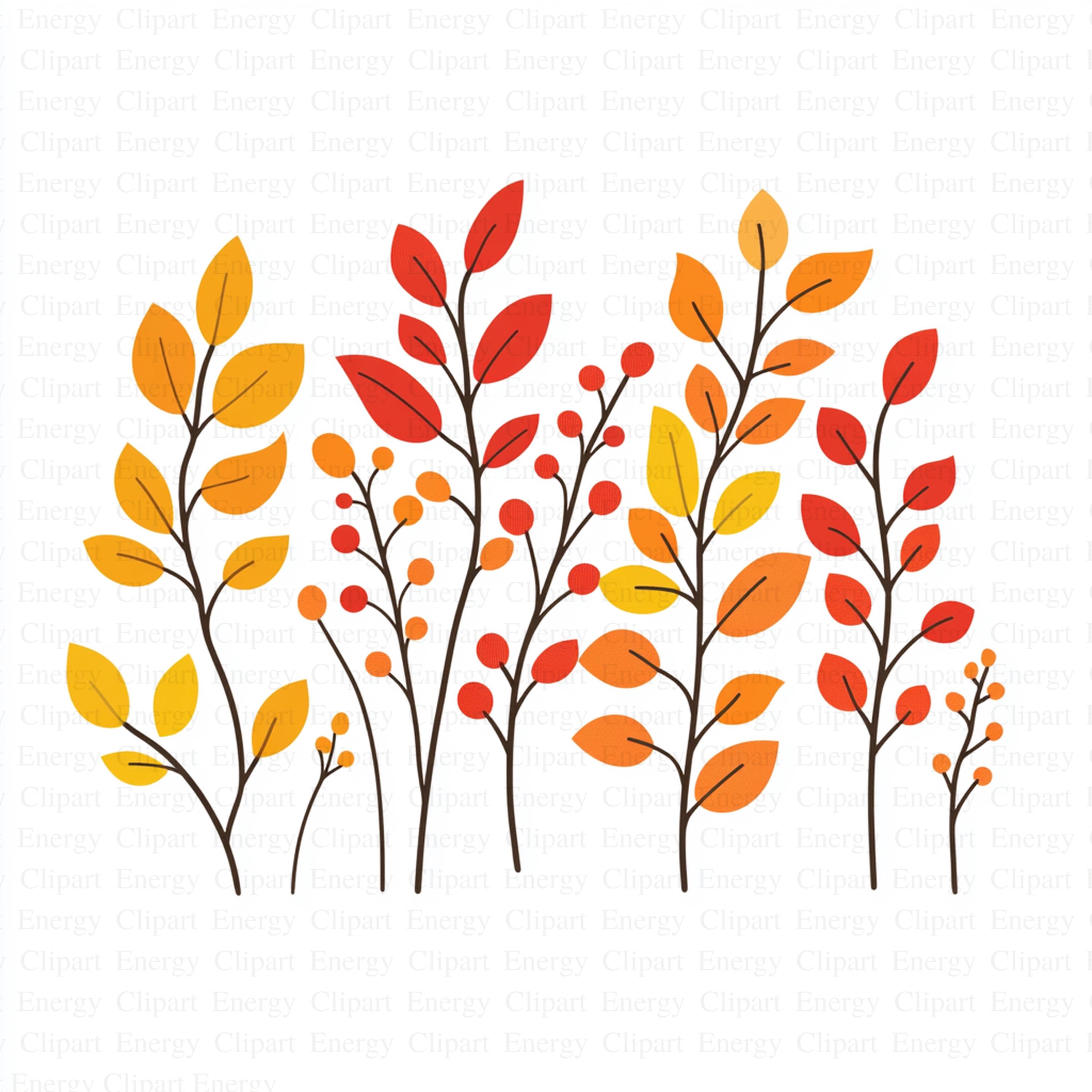 Fall Foliage Clipart | 5 High Quality Jpg's | Digital Download | Autumn ...