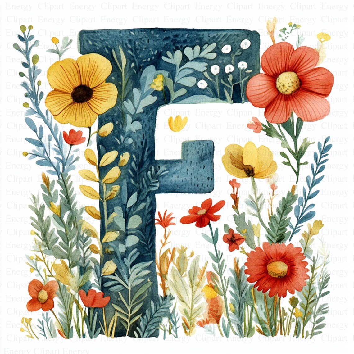 Letter F Clipart 5 High Quality Jpg's Digital Download Decorative ...