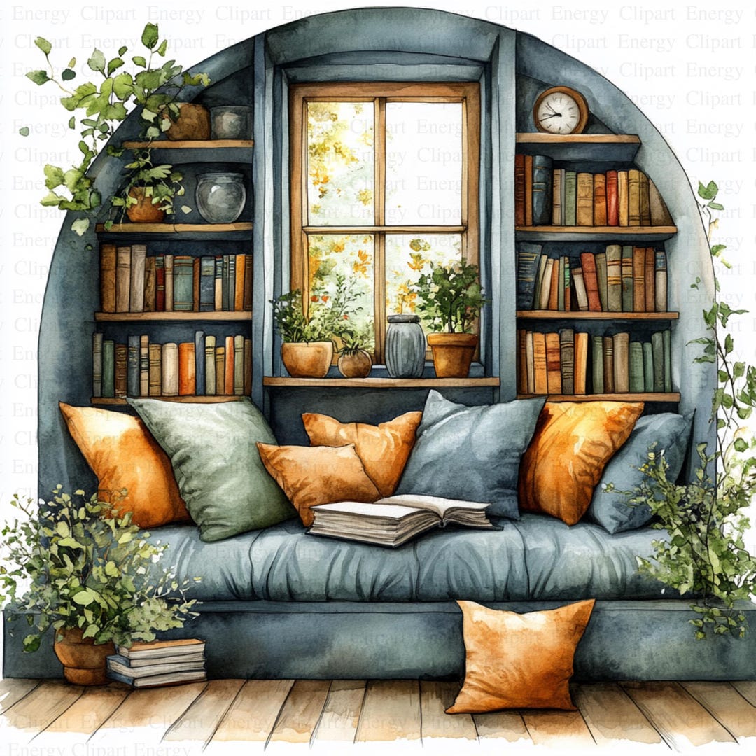 Reading Corner Clipart | 5 High Quality Jpgs | Digital Download ...