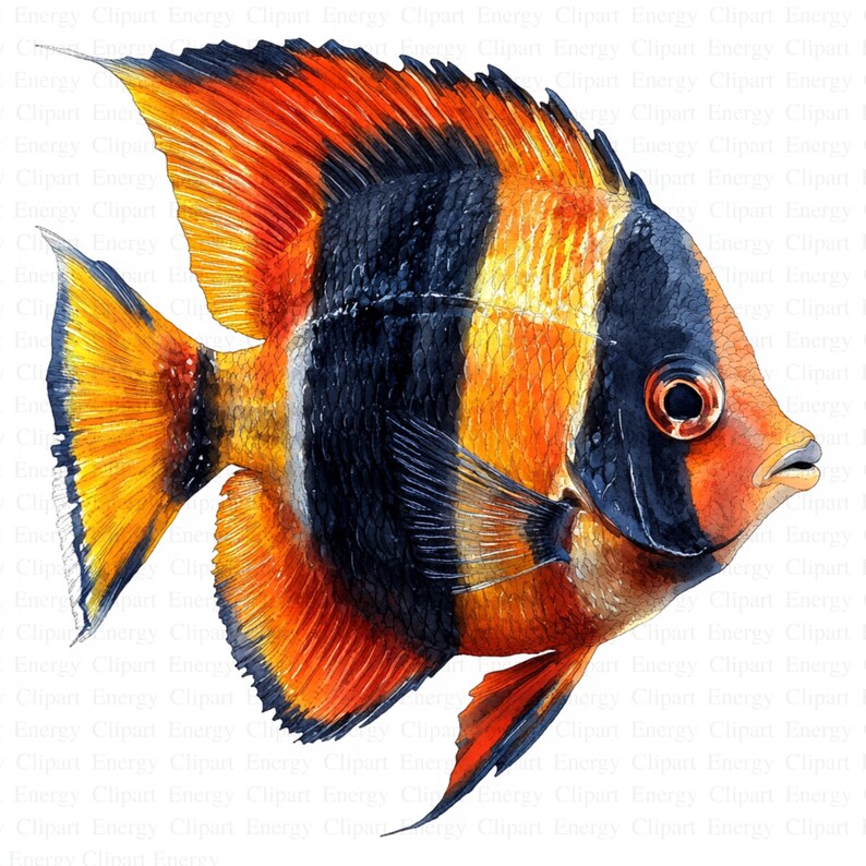 Vibrant Coral Reef Fish Clipart 5 High Quality Jpg's Digital Download ...