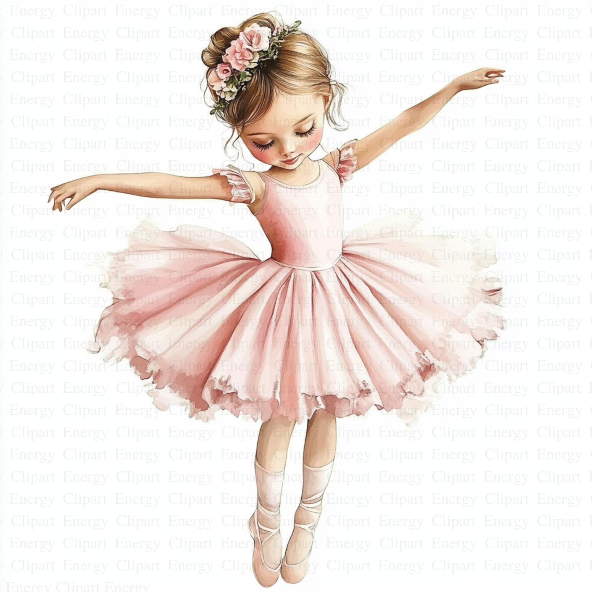 Little Girl Ballerina Clipart | 5 High Quality Jpgs | Digital Download ...