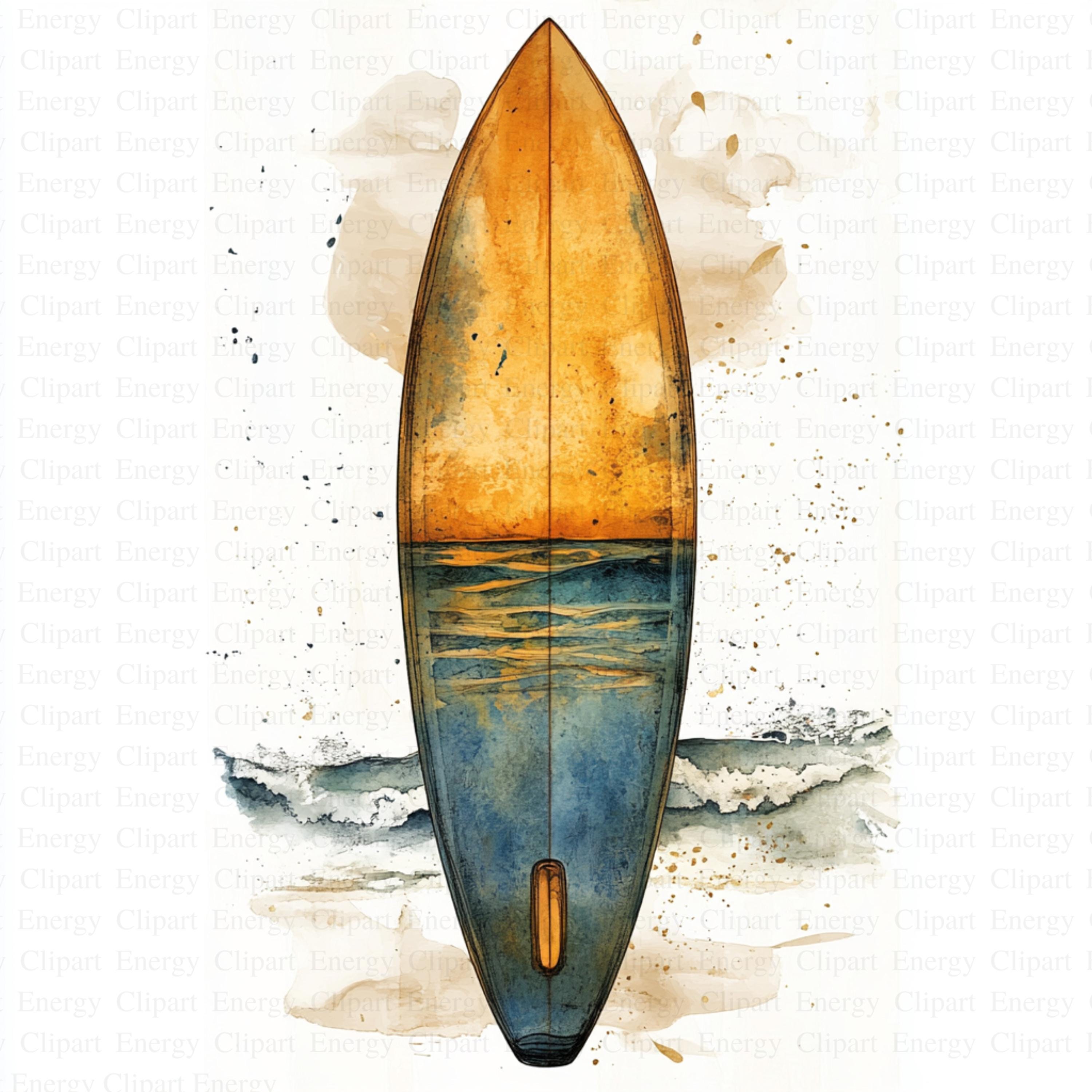 Surfboard Clipart | 5 High Quality Jp's | Digital Download | Beach ...