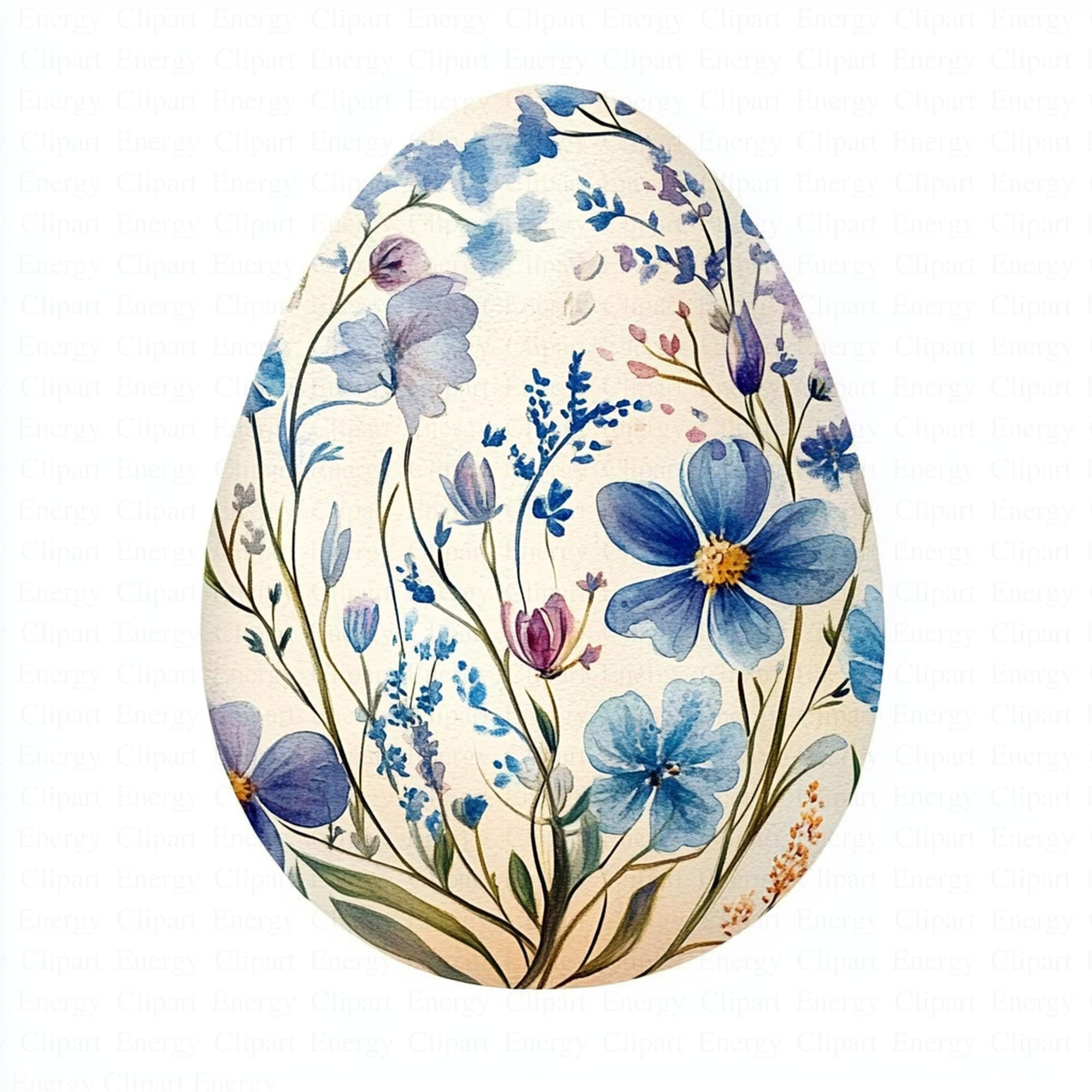 Floral Easter Egg Clipart | 5 High Quality Jpgs | Digital Download ...