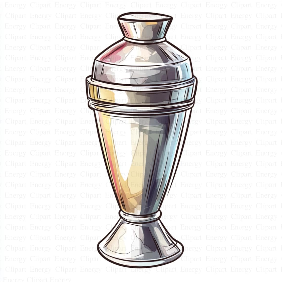 Watercolor Cocktail Shaker Clipart | 5 High Quality Jpg's | Digital ...