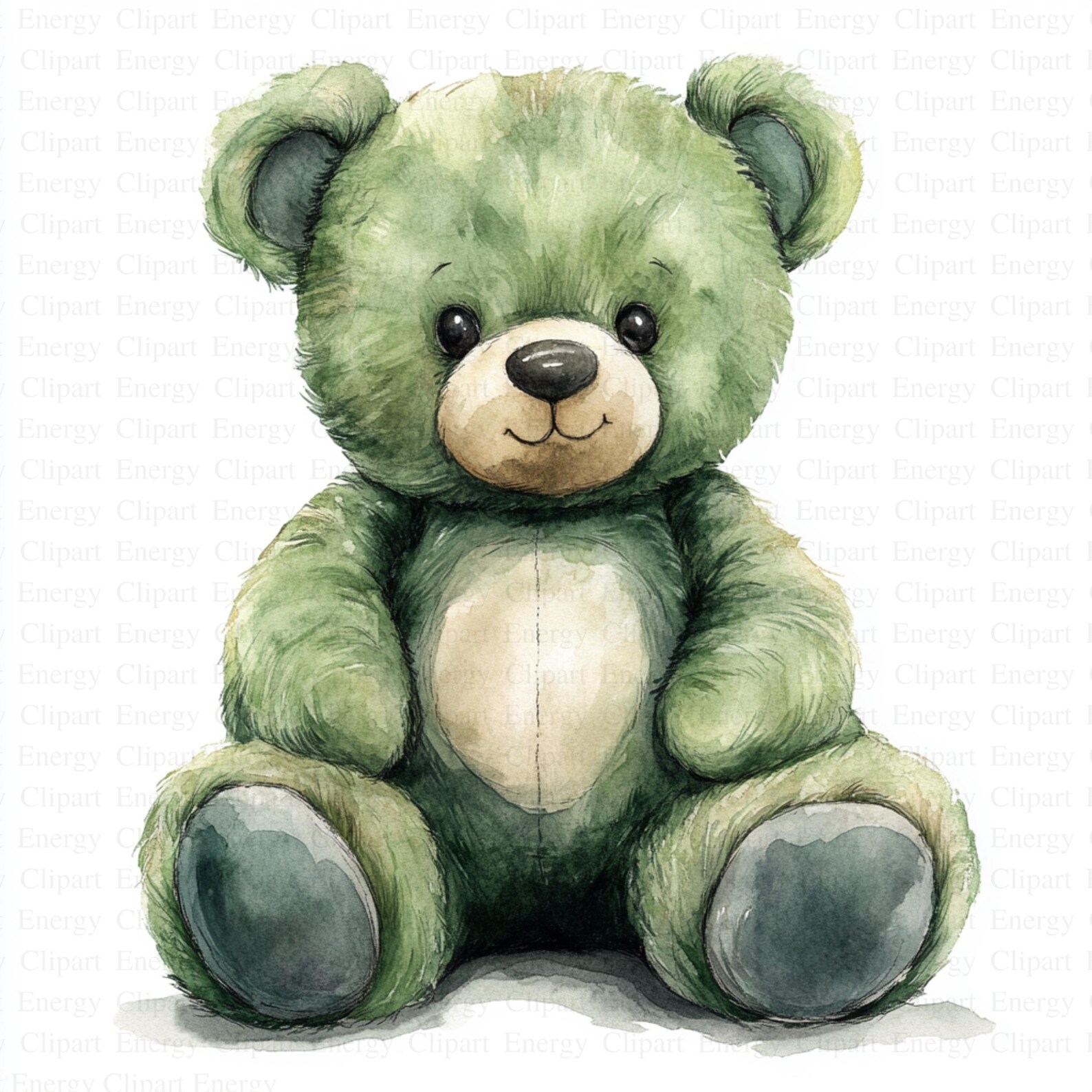 Green Teddy Bear Clipart 5 High Quality Jpg's Digital Download Plush ...