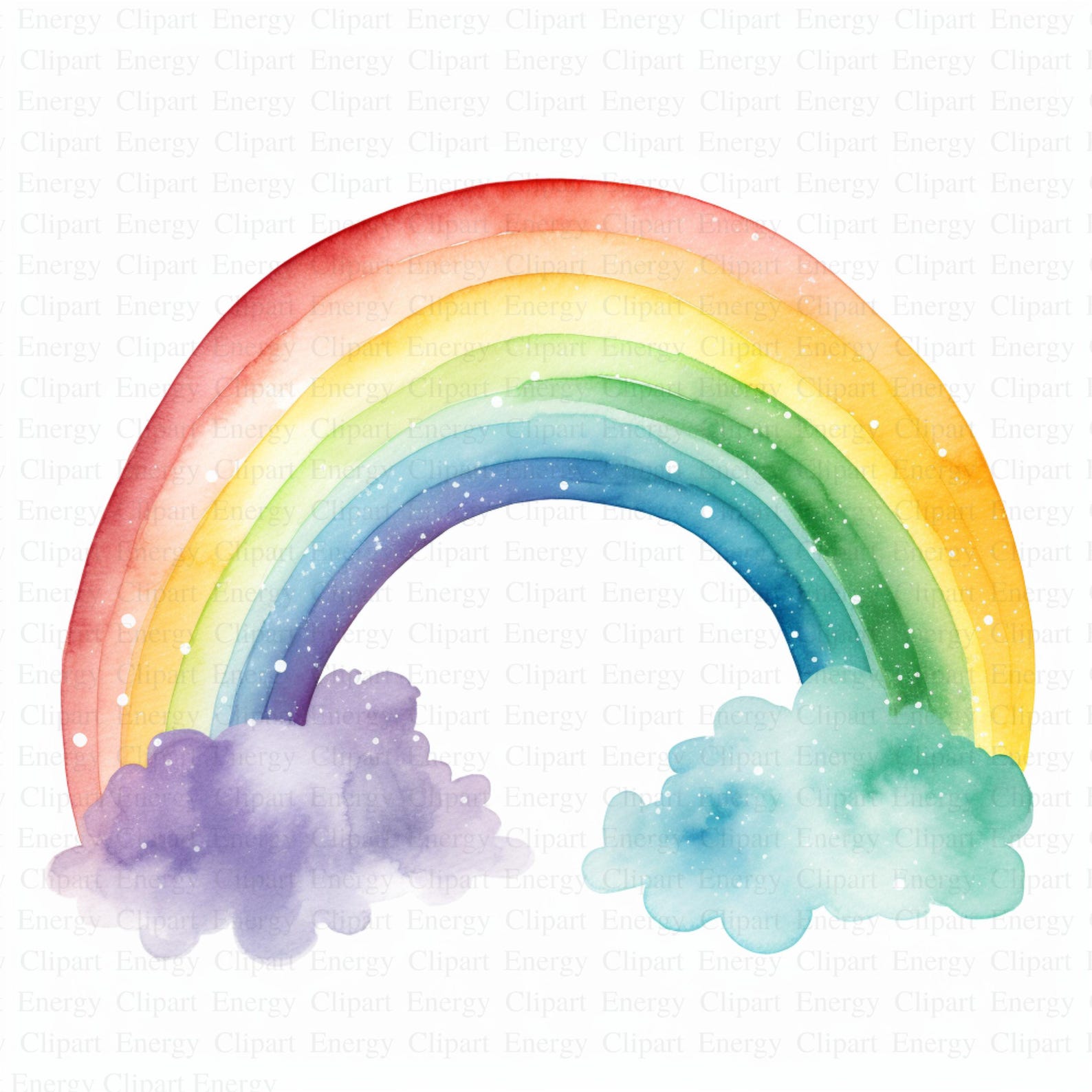 Watercolor Rainbows Clipart | 5 High Quality Jpg's | Digital Download ...