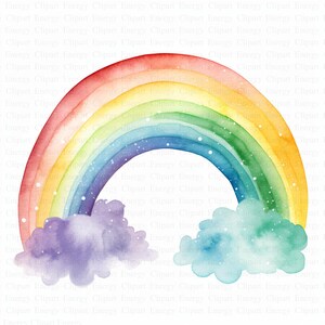 Watercolor Rainbows Clipart | 5 High Quality Jpg's | Digital Download ...