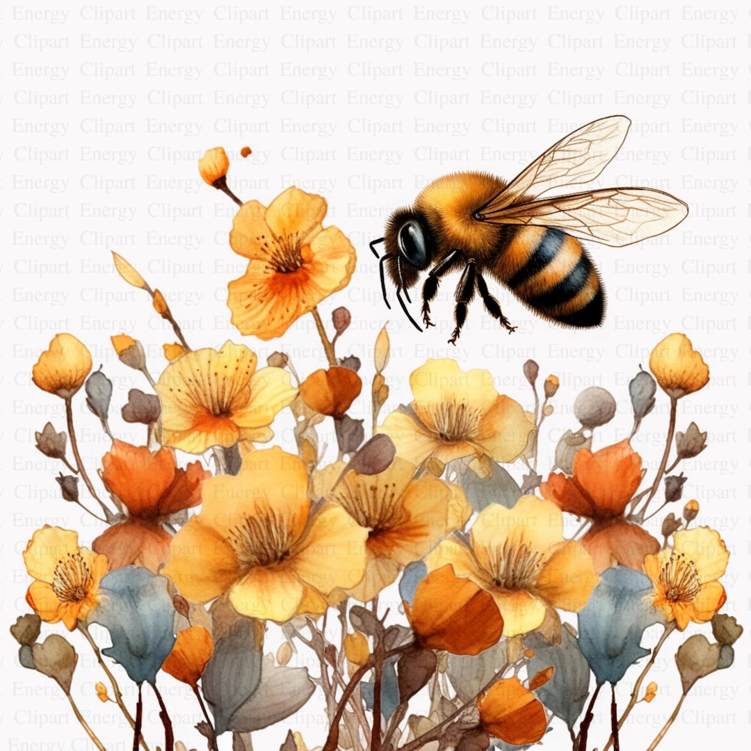 Buzzing Bees Clipart | 5 High Quality Jpgs | Digital Download | Bee ...