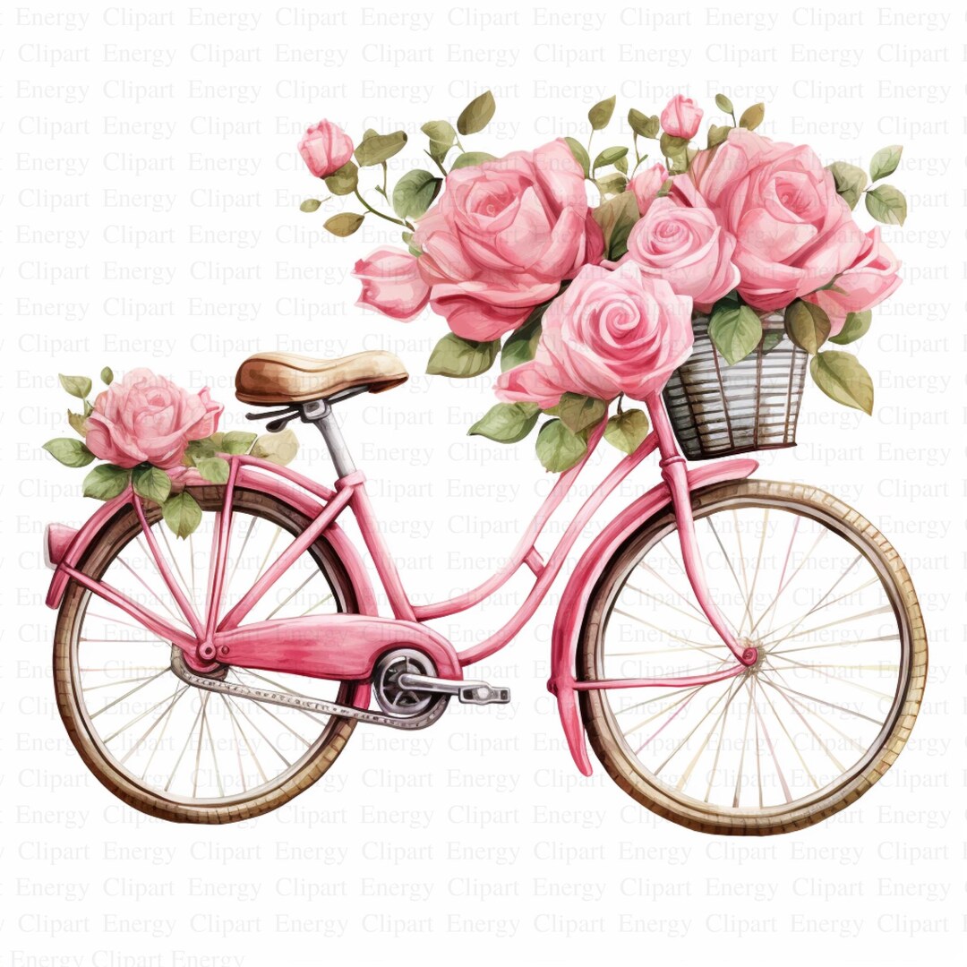Rose Bicycles Clipart | 5 High Quality Jpg's | Digital Download ...