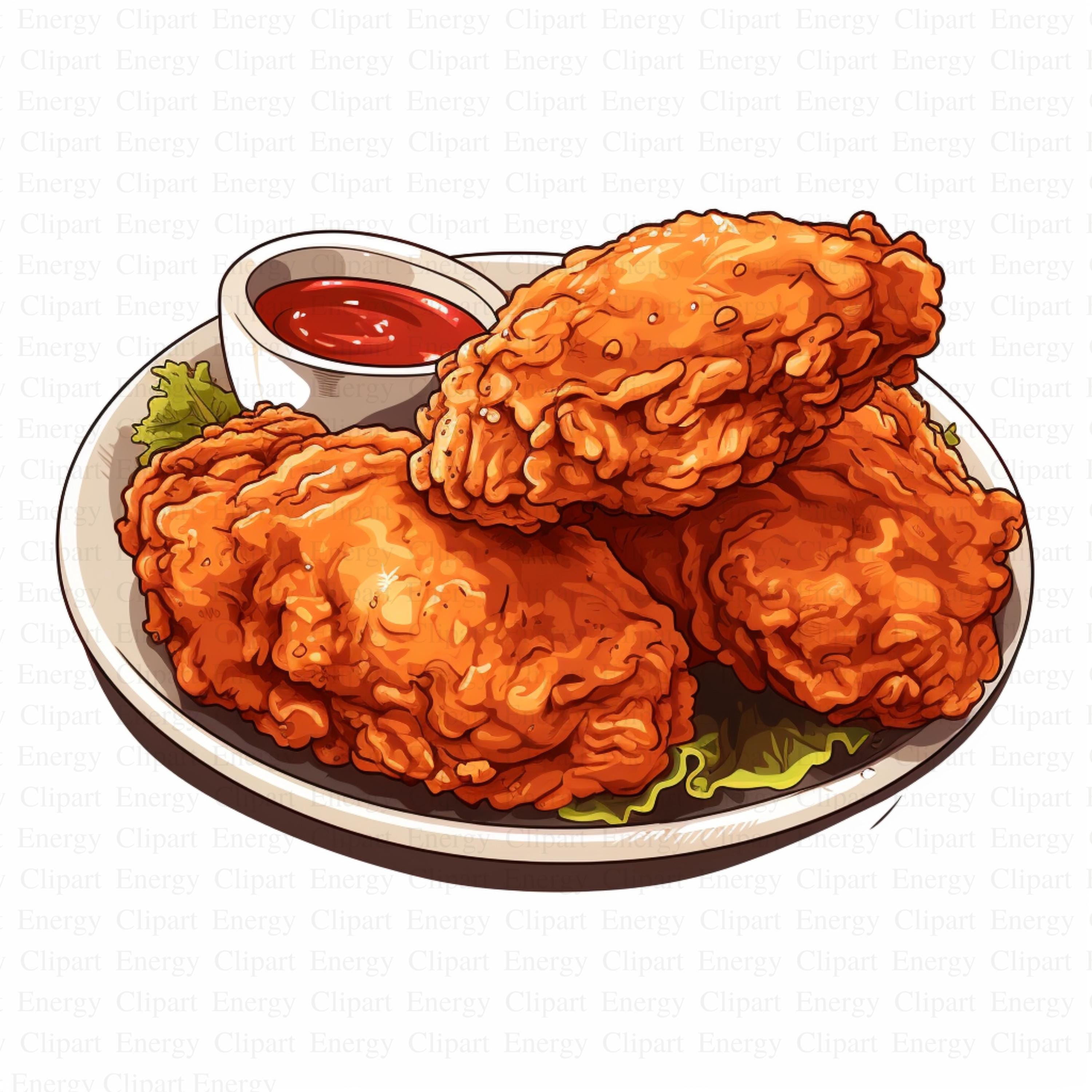 Fried Chicken Clipart | 5 High Quality Jpg's | Digital Download ...