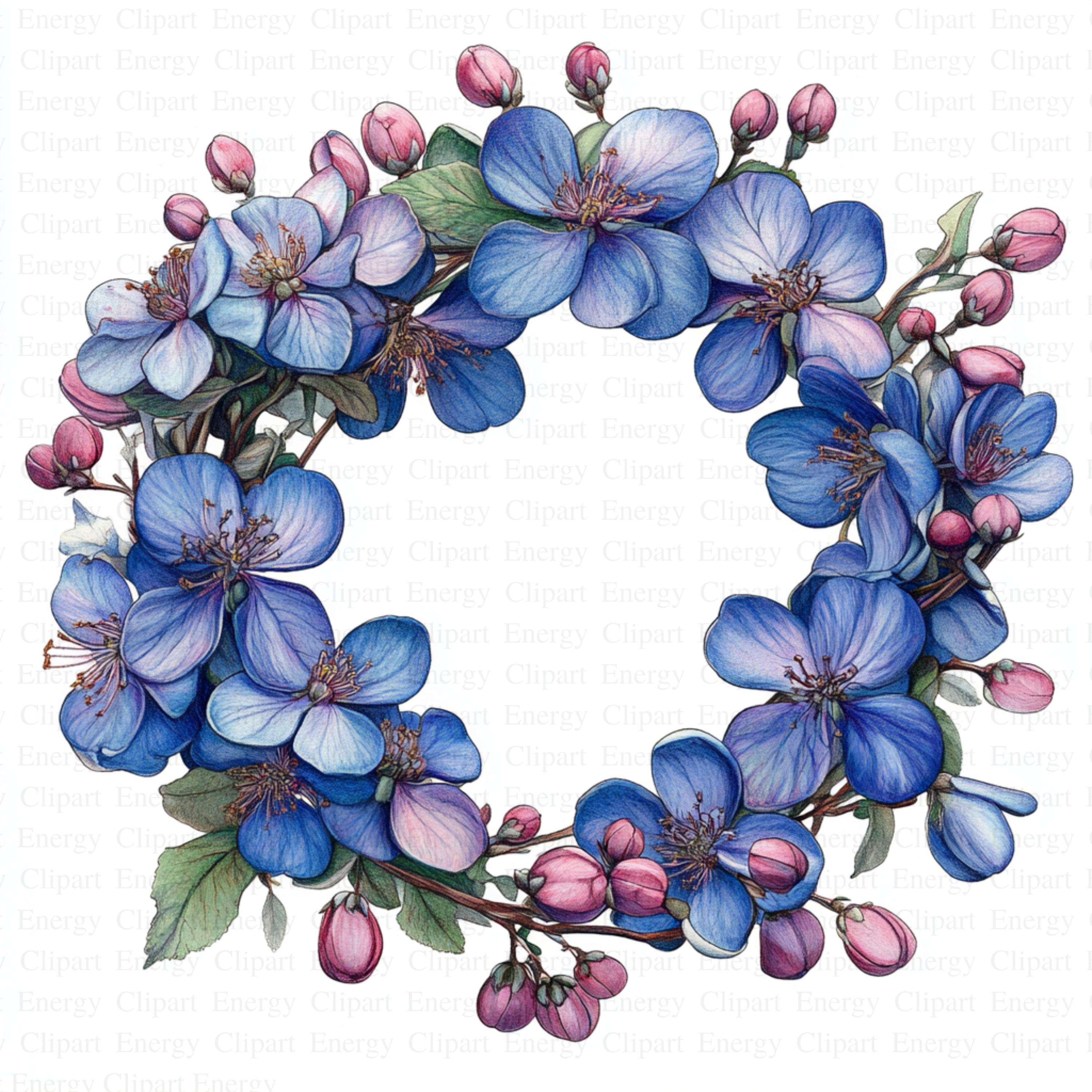 Spring Wreath Clipart | 5 High Quality Jpg's | Digital Download ...