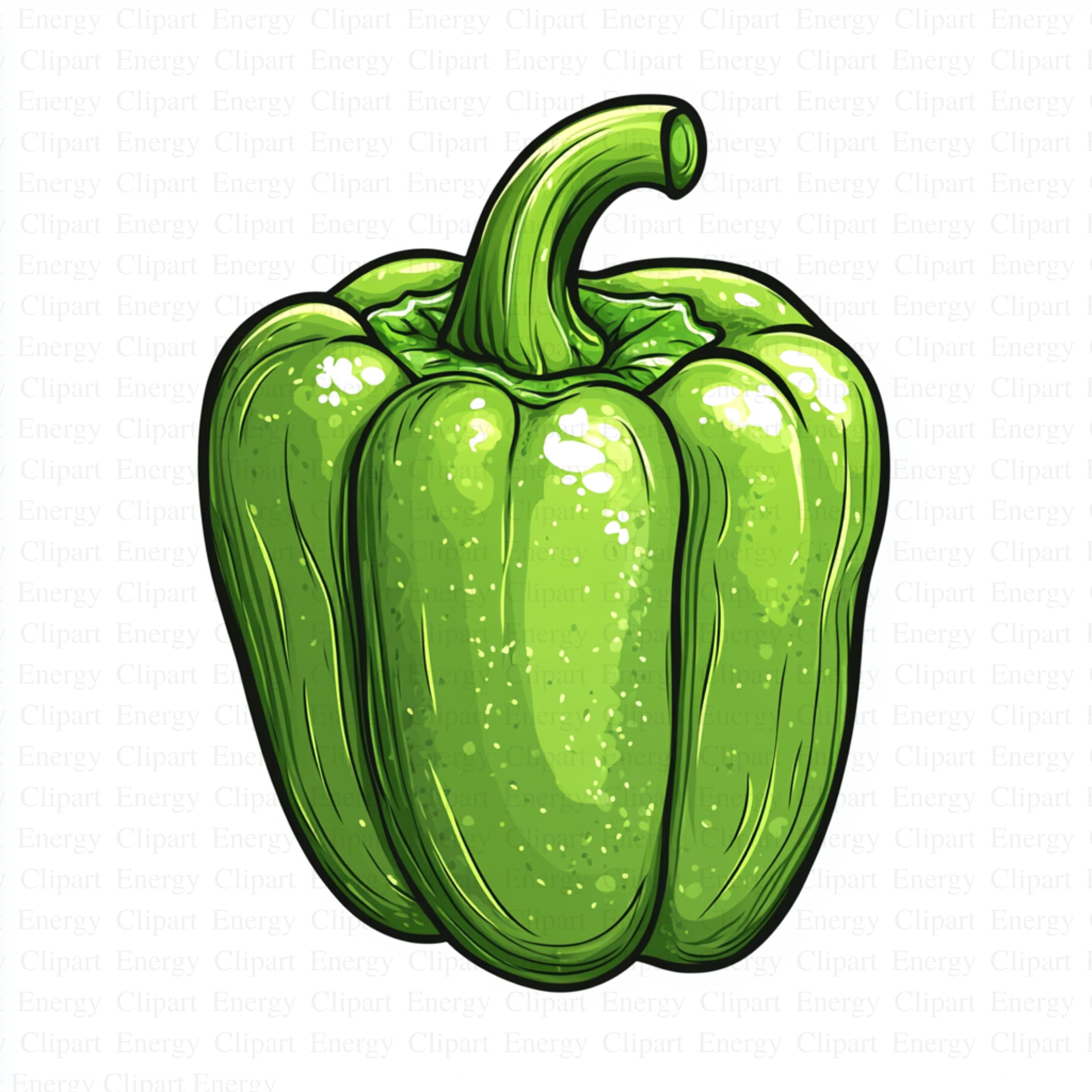 Bell Pepper Clipart 5 High Quality Jpg's Digital Download Bell Pepper ...