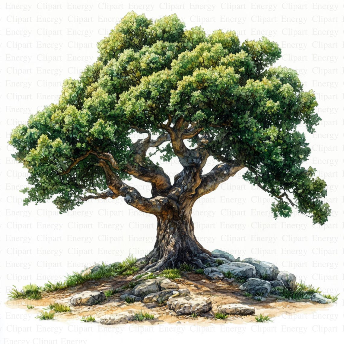 Oak Trees Clipart 5 High Quality Jpgs Digital Download Card Making ...