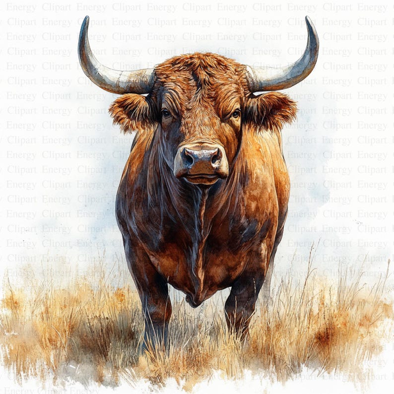 Bull Clipart | 5 High Quality Jpgs | Instant Digital Download | Digital ...