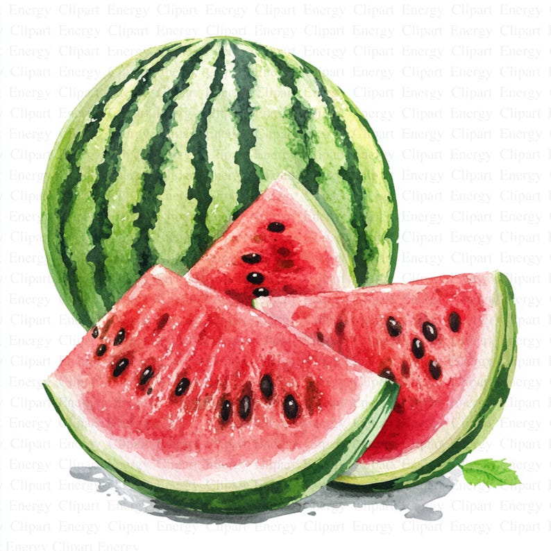 Watermelon Clipart | 5 High Quality Jpgs | Digital Download | Summer ...